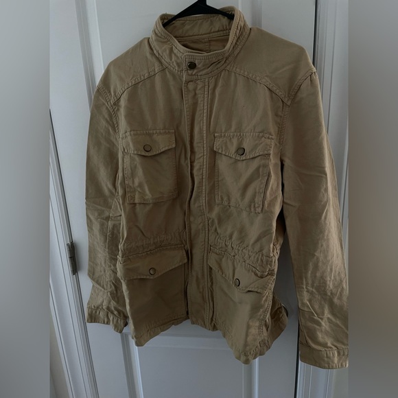 Zara | Jackets & Coats | Vintage Zara Field Jacket Khaki Military Coat ...